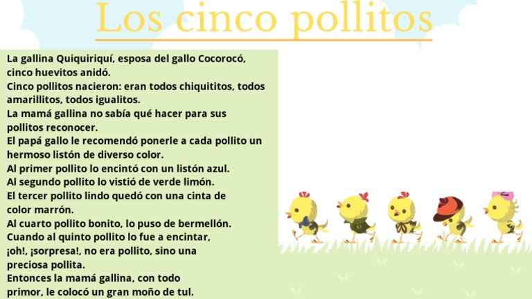 Los Cinco Pollitos Subido | PDF