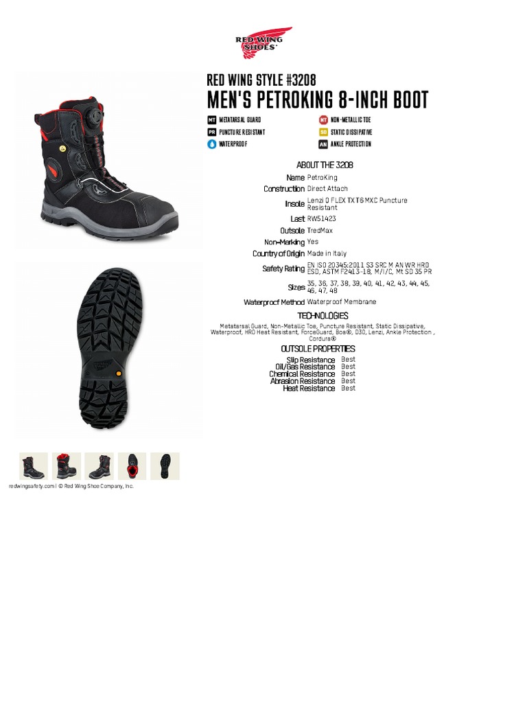 Red Wing Safety Boots - Men - S PetroKing 8-Inch Boot | PDF
