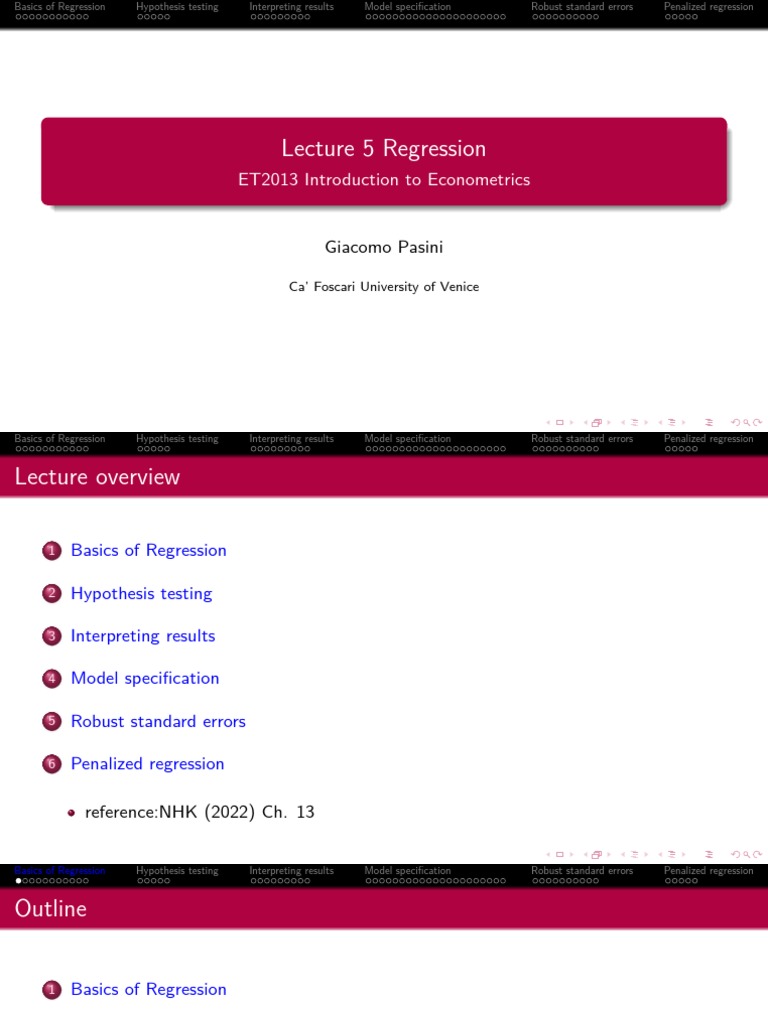 5 - Regression | PDF | Linear Regression | Ordinary Least Squares