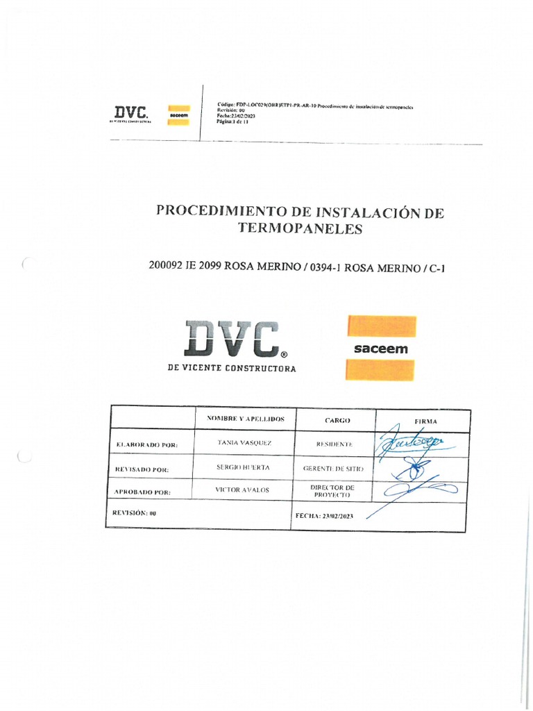 FDP-LOC029 (OBR) ETP1-PR-AR-10 Procedimiento de Instalacion de ... FDP-LOC029 (OBR) ETP1-PR-AR-10 Procedimiento de Instalacion de ...