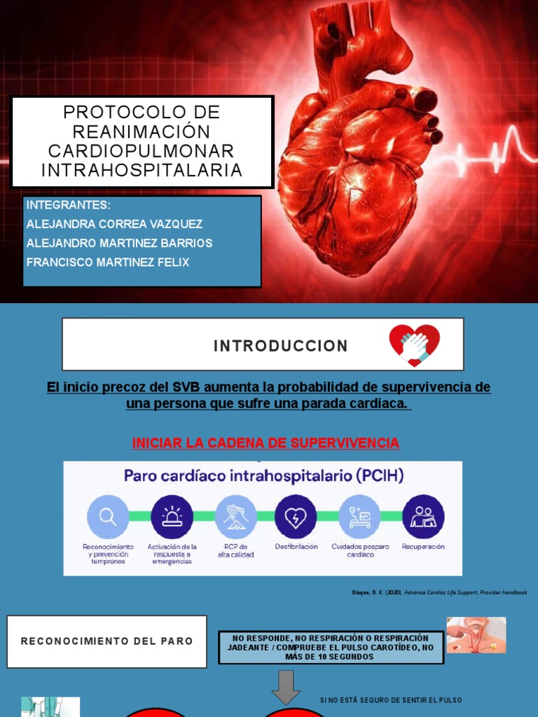 Protocolo de Reanimación Cardiopulmonar Intrahospitalaria | PDF | Reanimación cardiopulmonar ...
