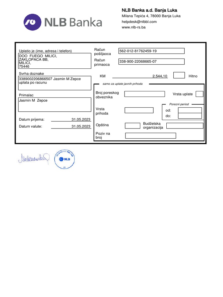 Platni Nalog UJP | PDF