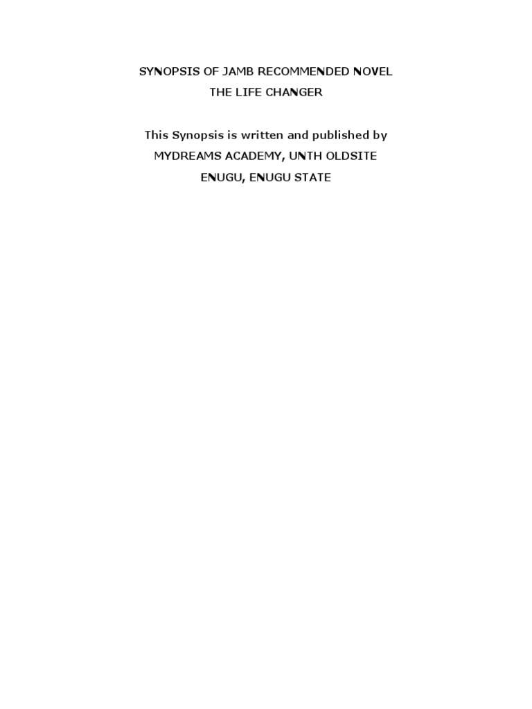 The Life Changer | PDF | Narration | Plot (Narrative)