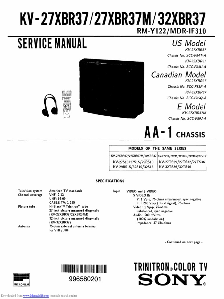 Trinitron Kv27xbr37 Pdf Online Databases Websites