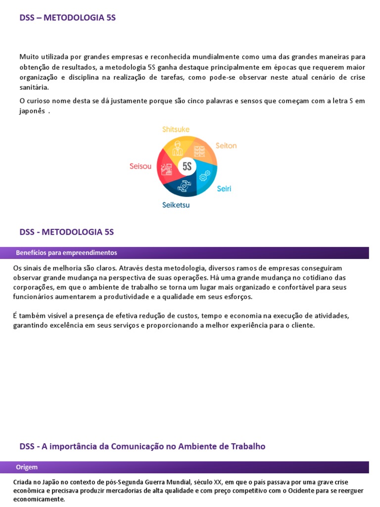 DSS - 5 S | PDF | Economia | Qualidade (negócios)