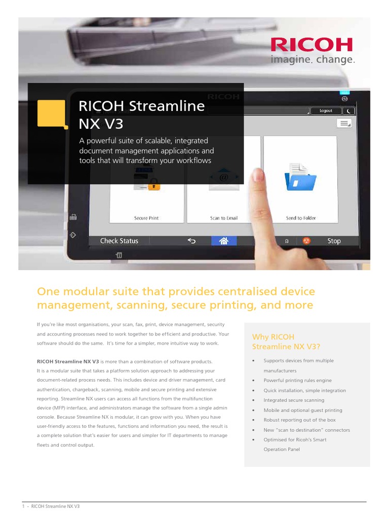 Ricoh Streamline NX V3 v3.0 Tcm100-13375 | PDF | Mobile App | Computing