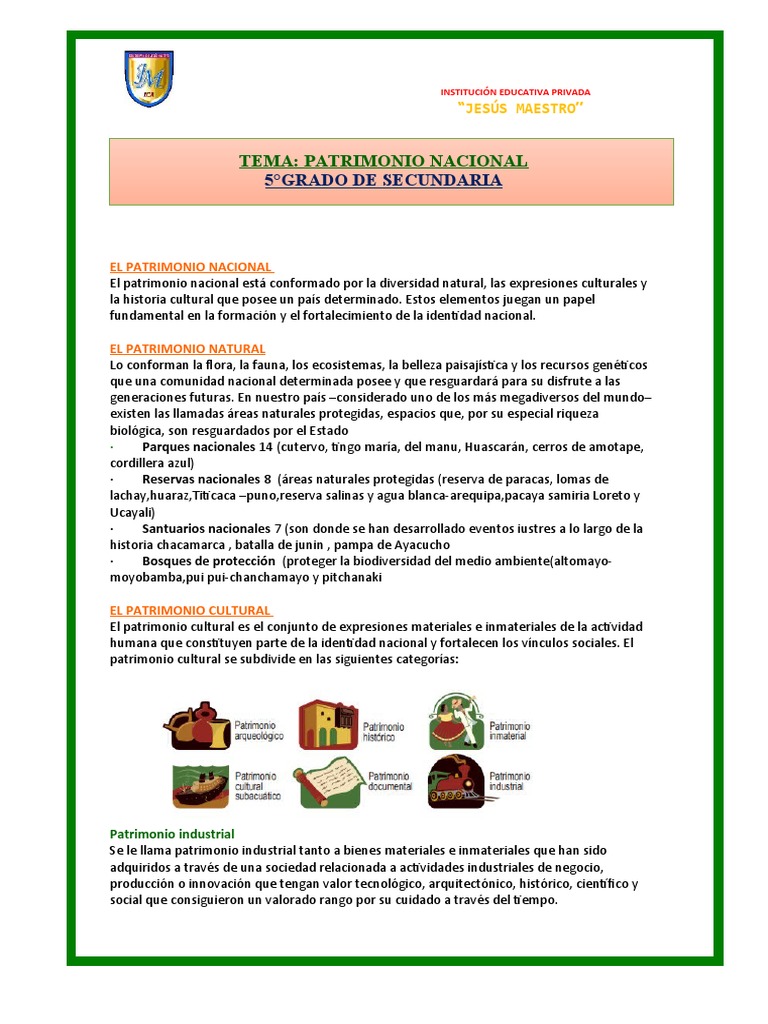 Patrimonio Nacional 5 | PDF | Patrimonio cultural | Bienes (Ley)