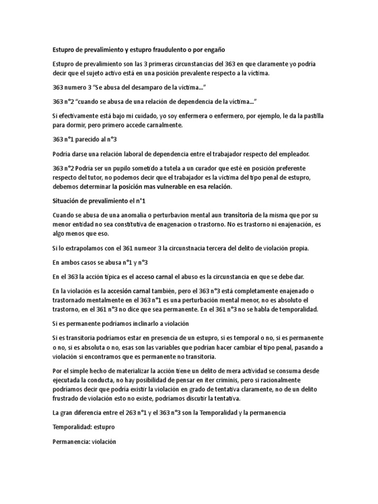Estupro: Tipos y Diferencias Legales | PDF | Violación | Abuso sexual