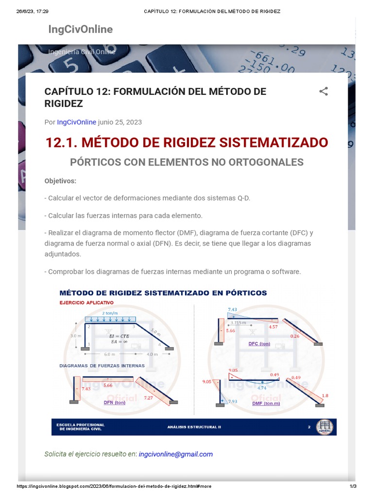 Capítulo 12 - Formulación Del Método de Rigidez | PDF | Rigidez | Mecánica