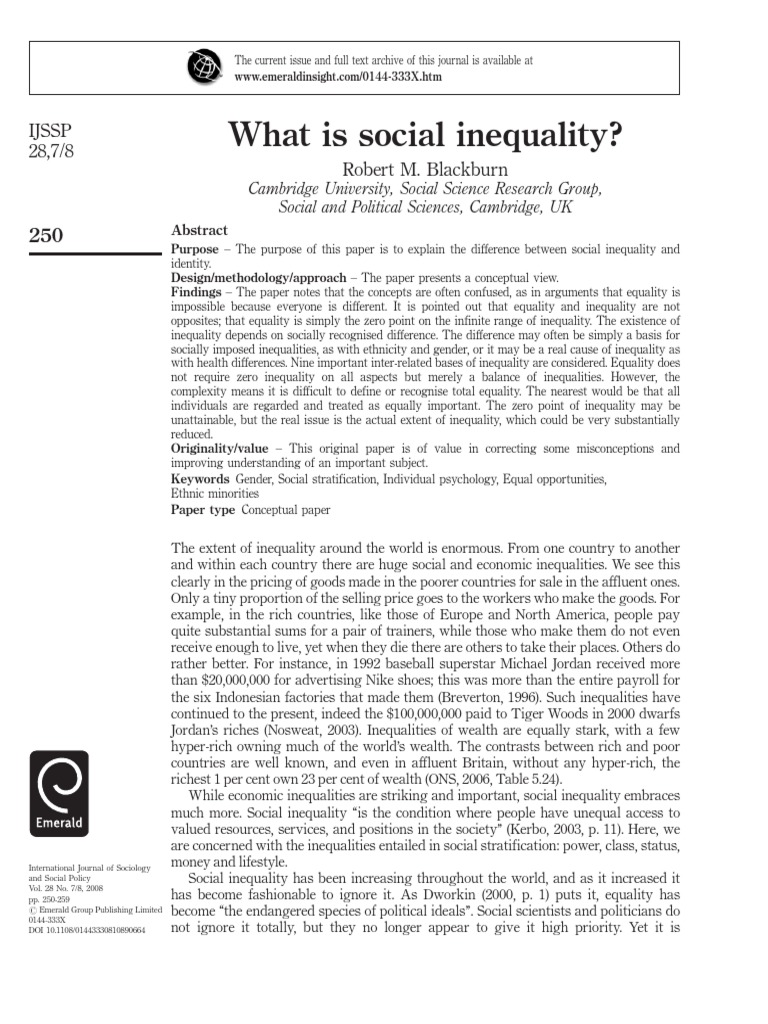 What Is Social Inequality | PDF | Discrimination & Race Relations ...