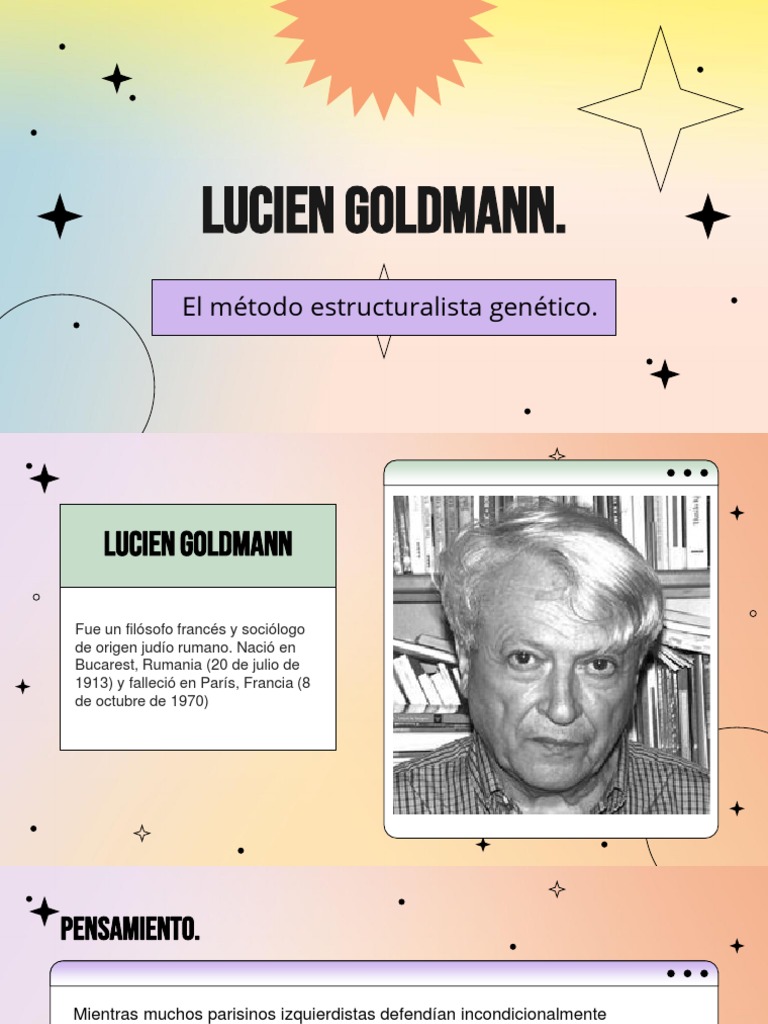 Lucien Goldmann - Método Estructuralista Genético - Exposicion | PDF