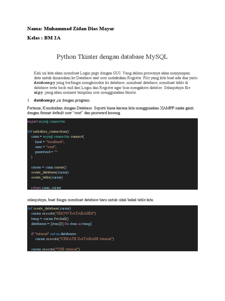 Purbo - PBO Tkinter Dengan SQL | PDF