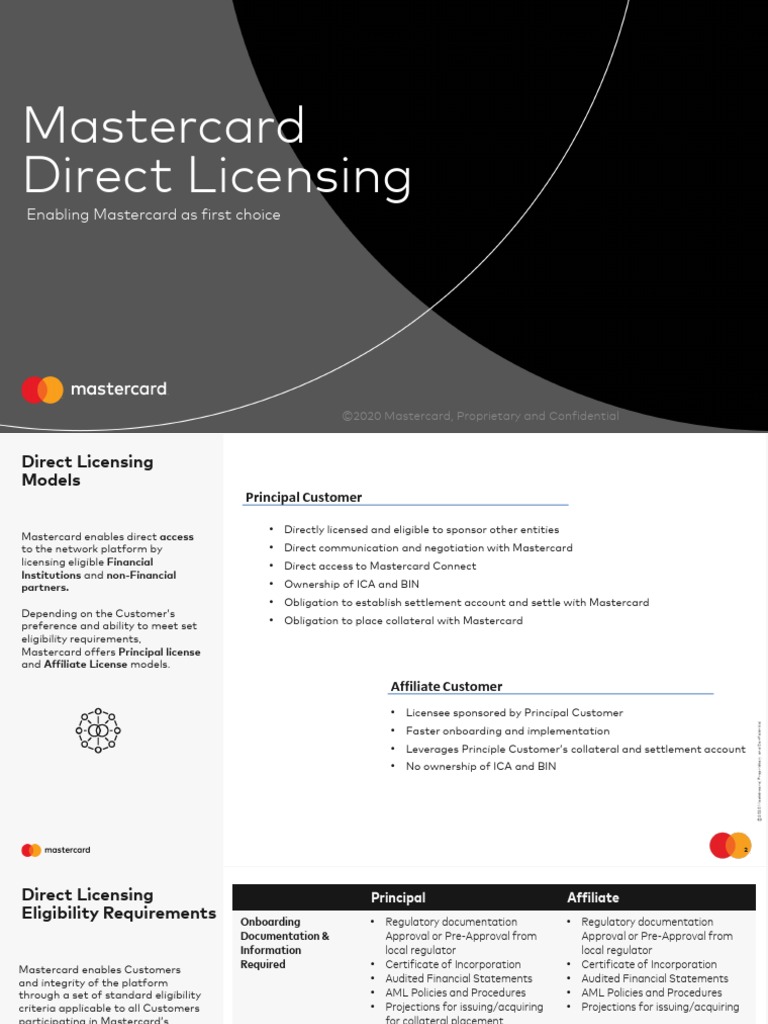 Mastercard Direct Licensing For Customers | PDF | Master Card | License