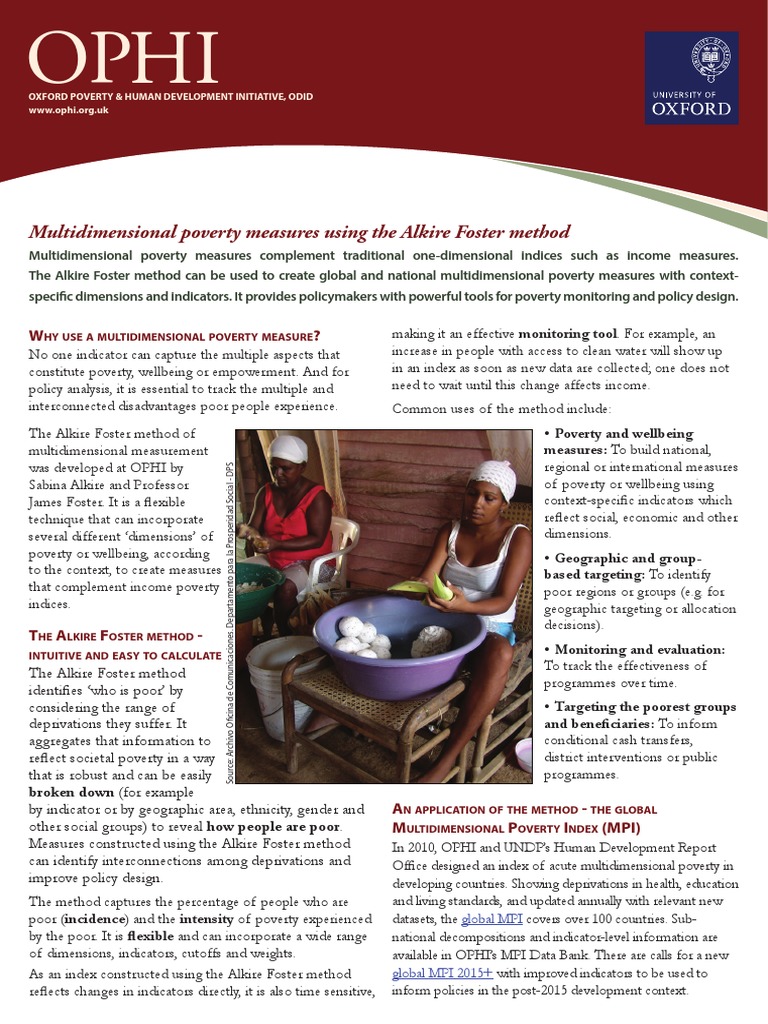 Multidimensional Poverty Measures Using The Alkire Foster Method - 3 ...