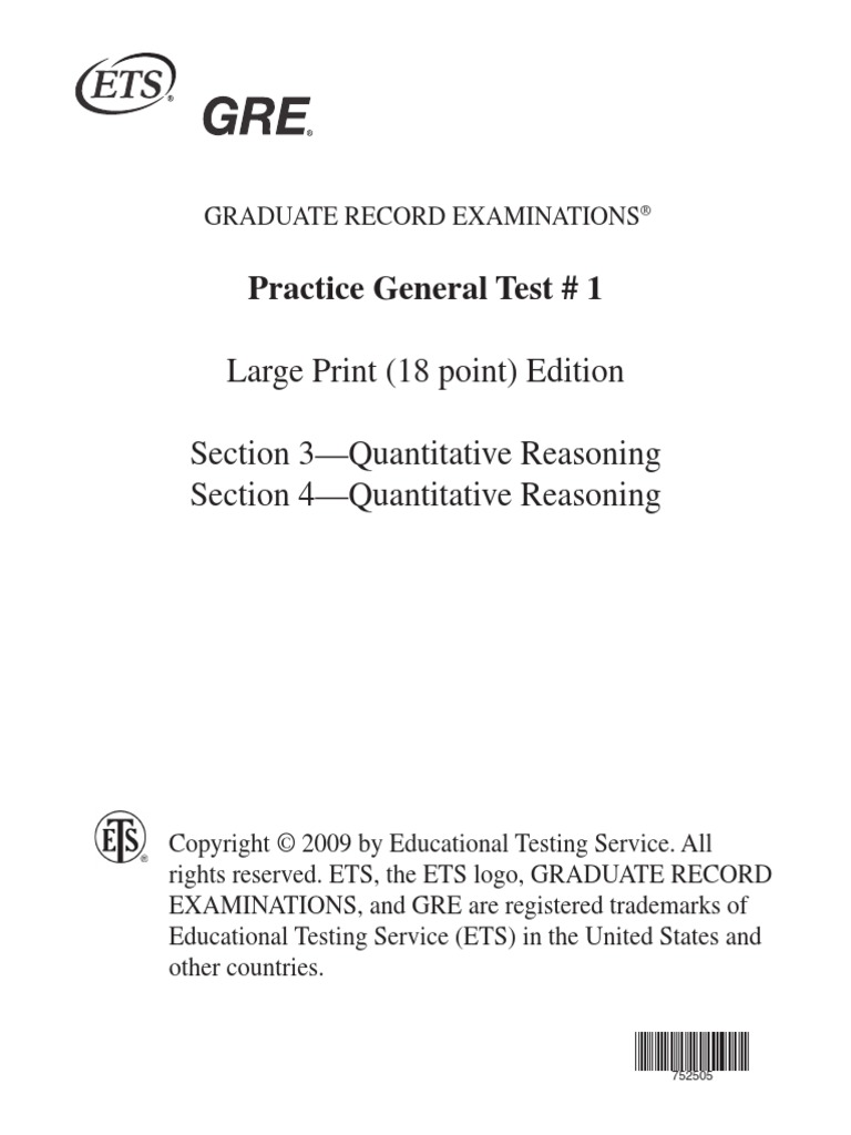 GRE Practice Test 1 Quant 18 Point | PDF | Graduate Record Examinations ...