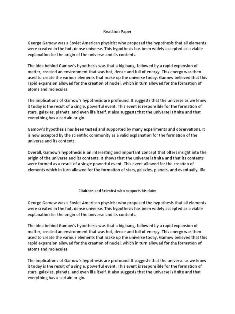 Gamow's Hypothesis on Universe Origin | PDF | Universe | Physical Cosmology