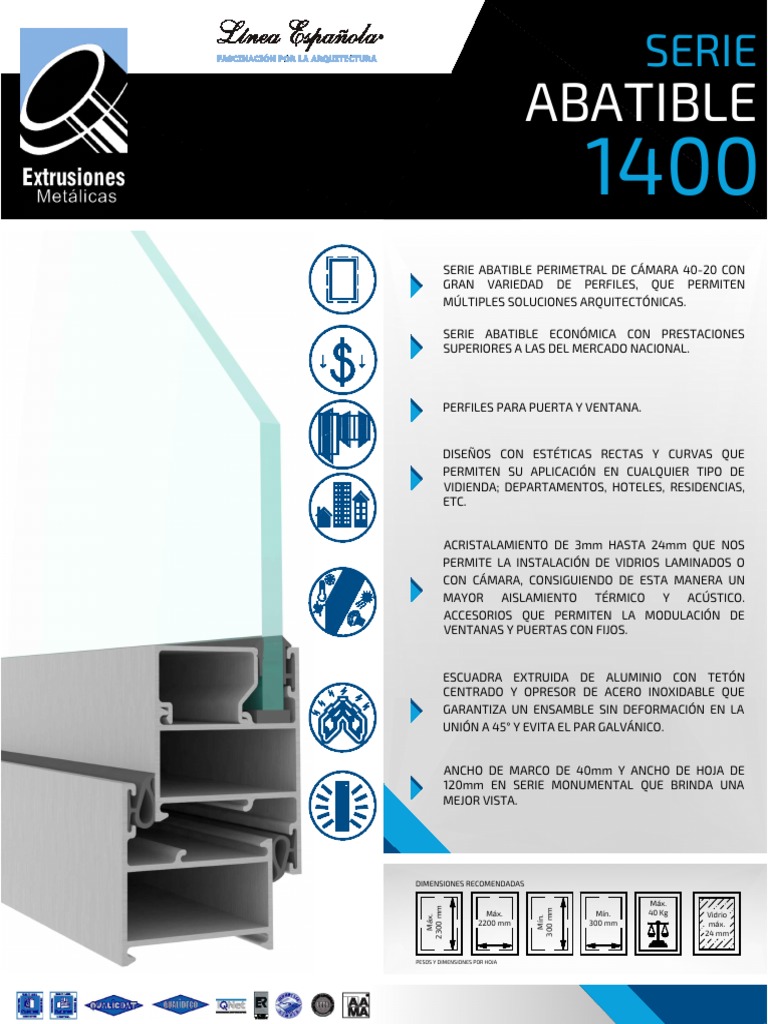 Serie 1400 | PDF | Acero | Ventana