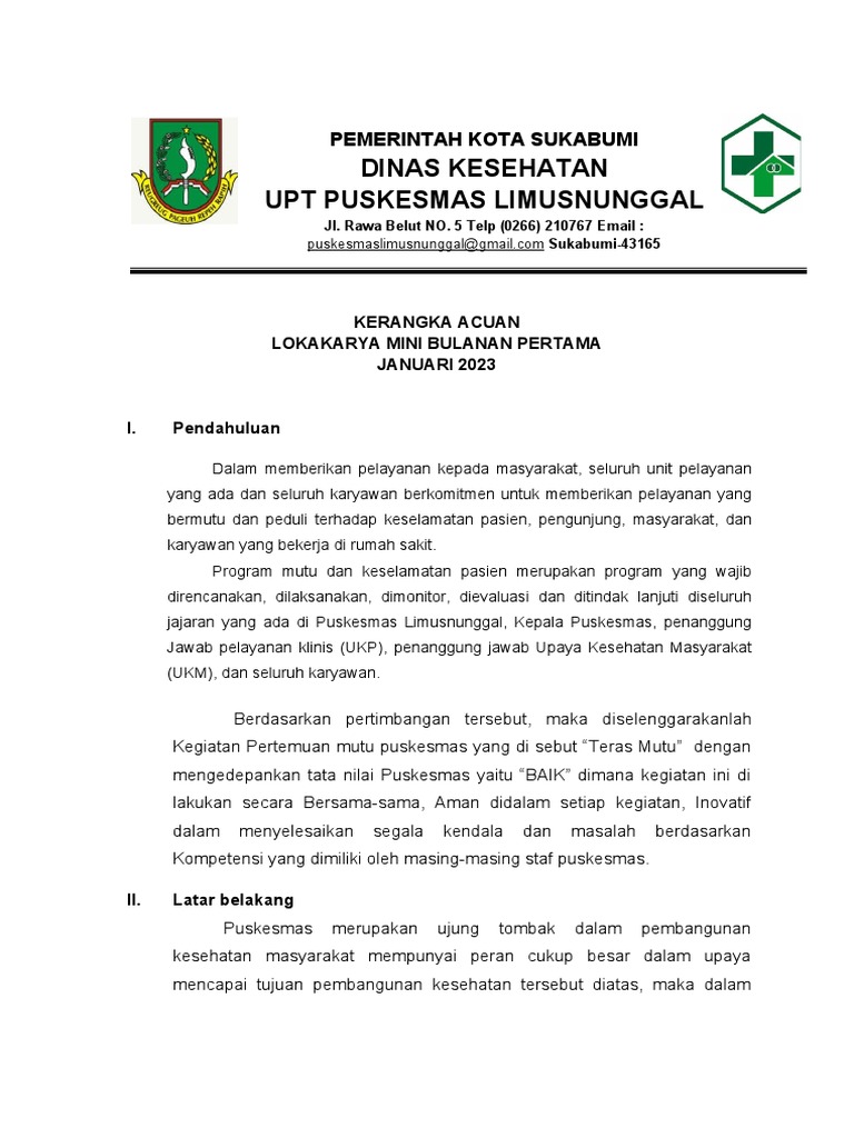 KAK Pertemuan Mutu | PDF