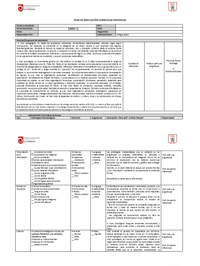 PACI - Modelo | Descargar gratis PDF | Cociente de inteligencia ...