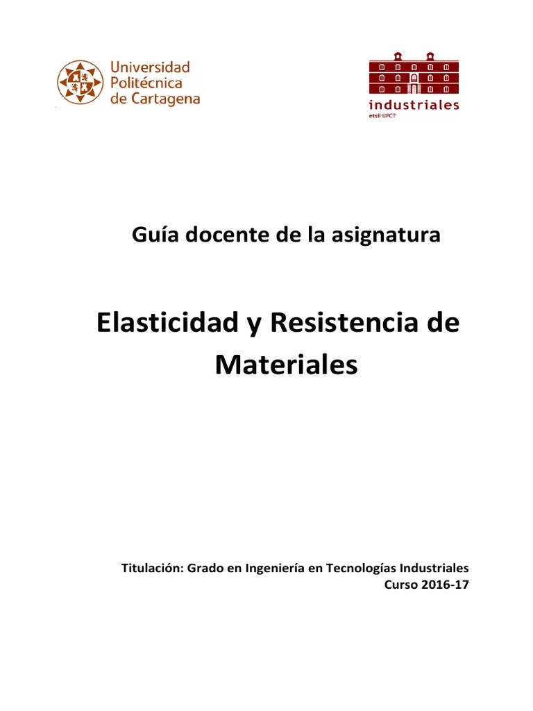 Elasticidad y Resistencia de Materiales | PDF | Estrés (Mecánica) | Doblar