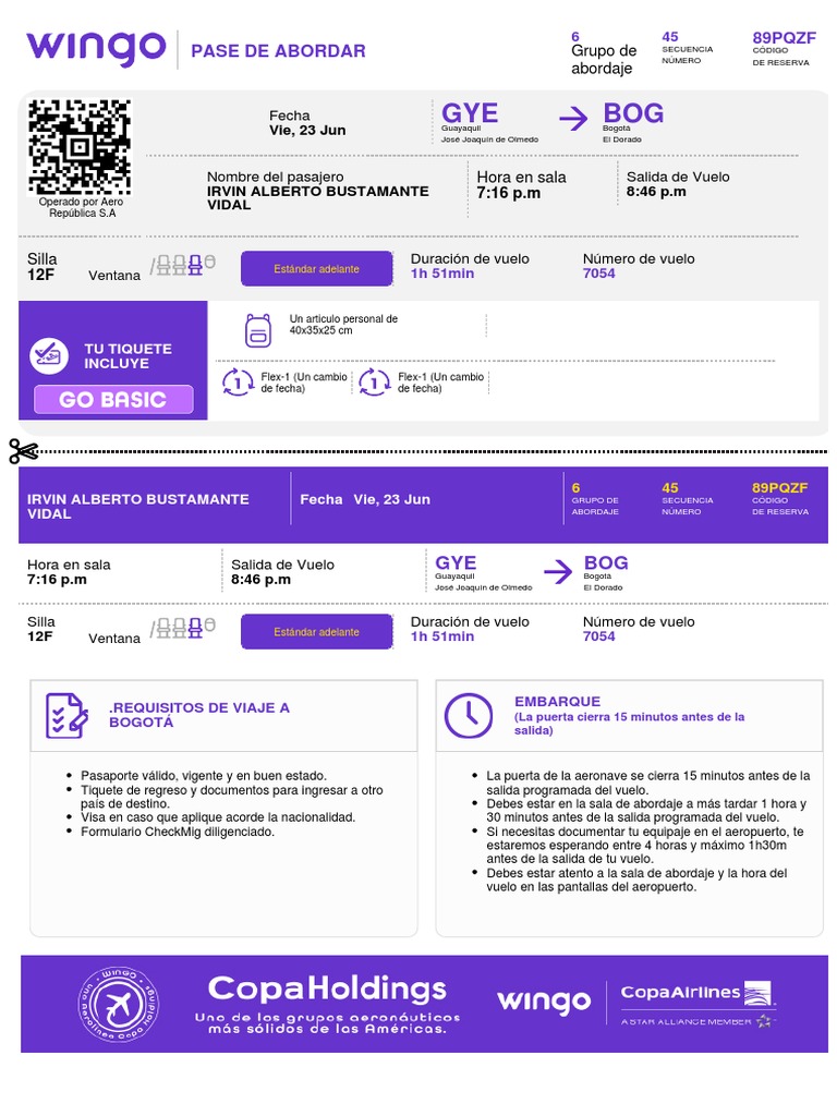 Requisitos y horarios de embarque a Bogotá | PDF | Aeropuerto | Aeronave