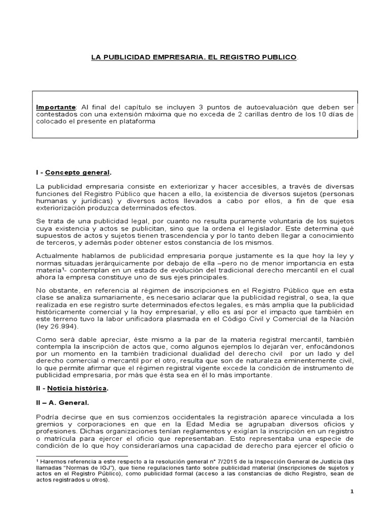 7 - Publicidad Empresara - Registro Pãºblico CLASE 7 HUGO ROSSI PDF | PDF | Sociedad de ...