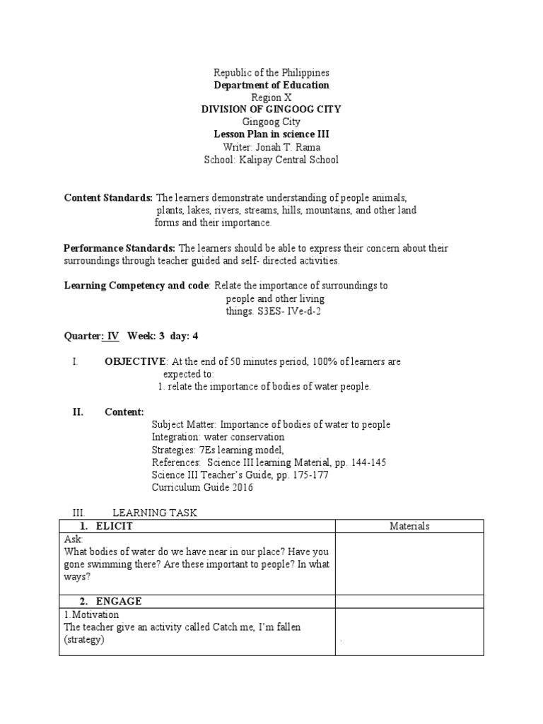 Science DLP JONAH Week3 Day 4 | PDF | Learning | Teachers