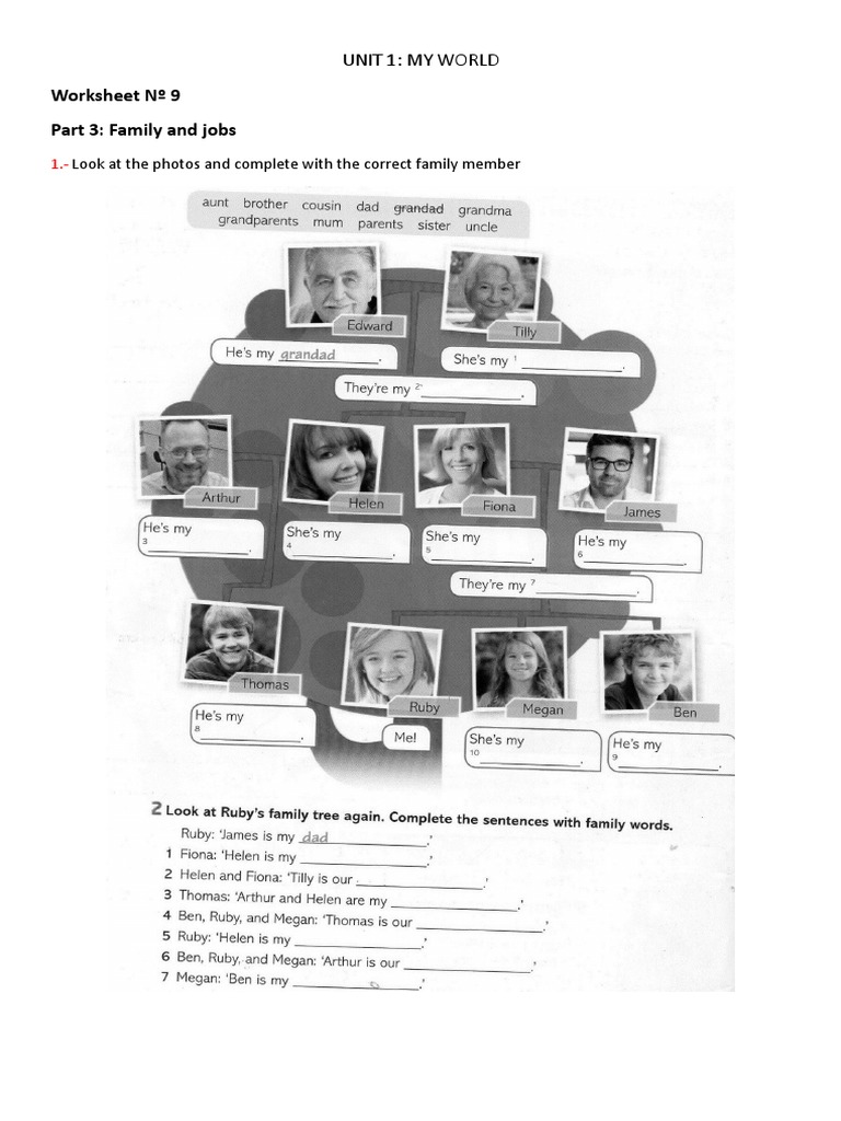 Unit 1 My World - Family and Jobs | PDF