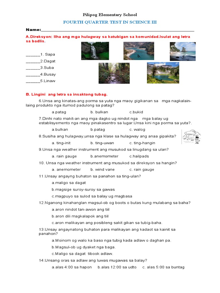 science-testpaper-4th | PDF