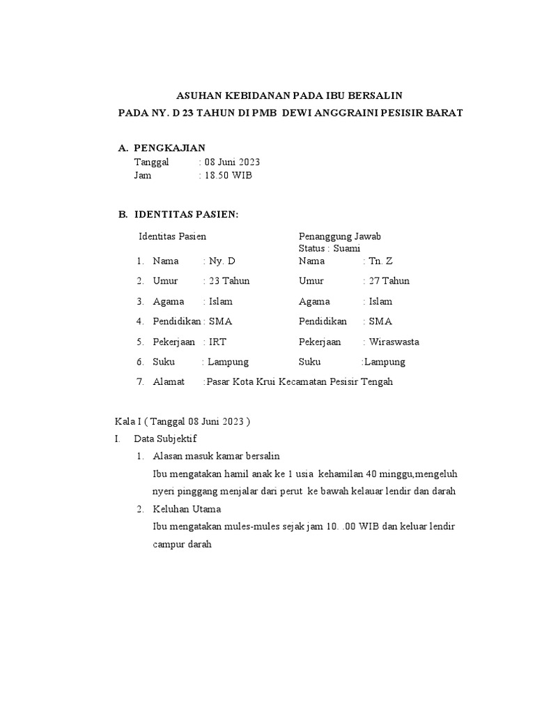 Soap Persalinan | PDF