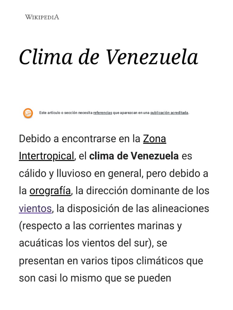 Clima de Venezuela | PDF | Naturaleza | Entorno natural