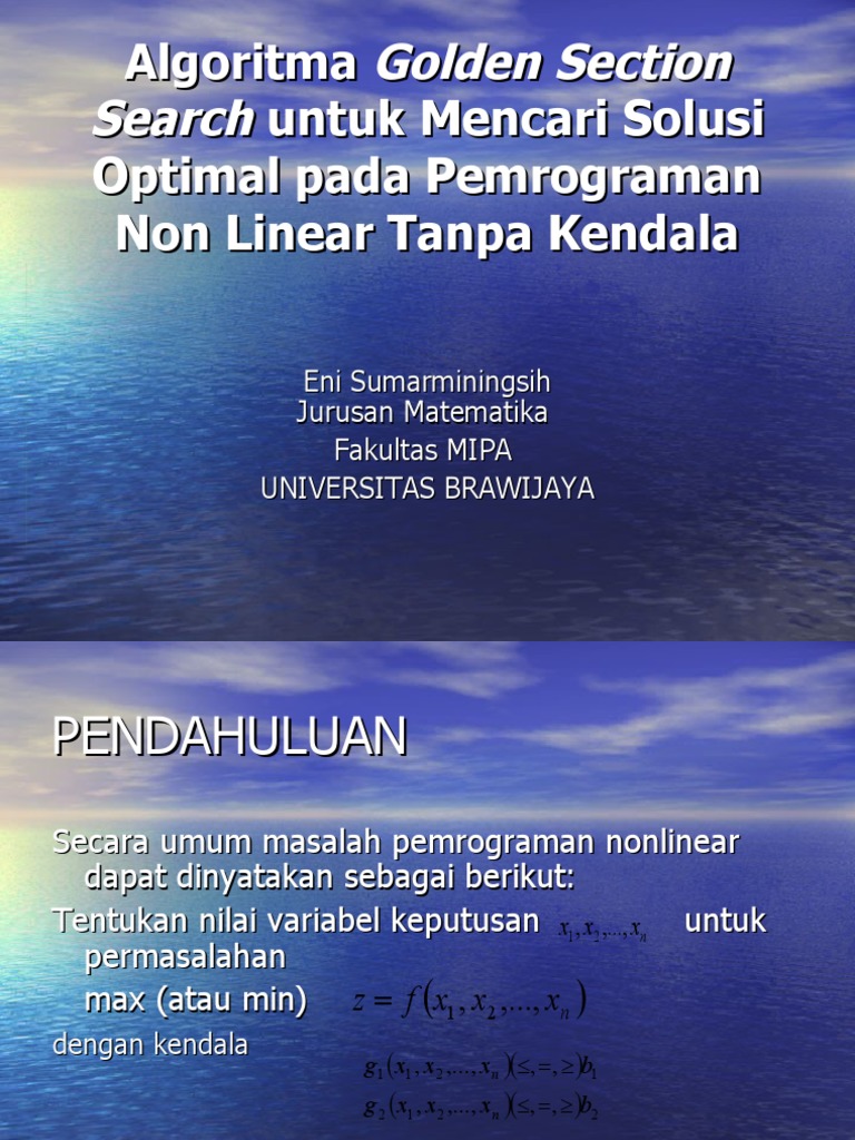 Algoritma Golden Section Search | PDF