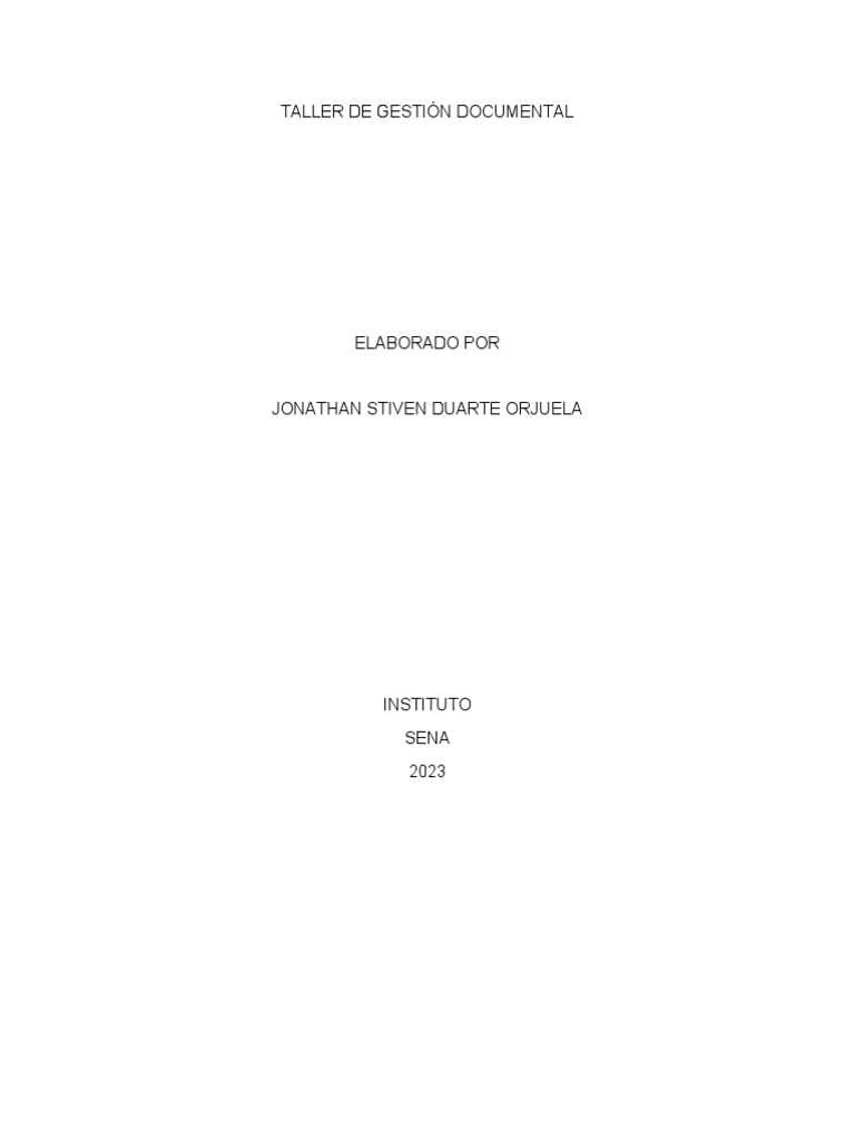Taller de Gestión Documental 2023 | PDF | Gestión de registros | Planificación