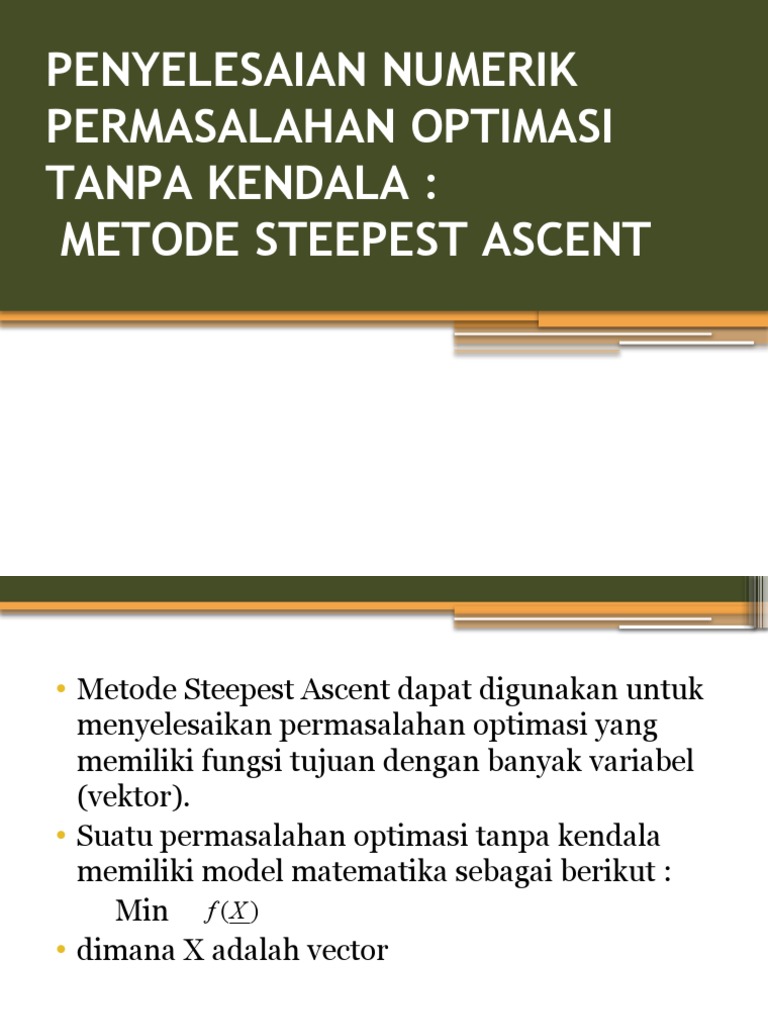 Metode Steepest Ascent dalam Optimasi | PDF