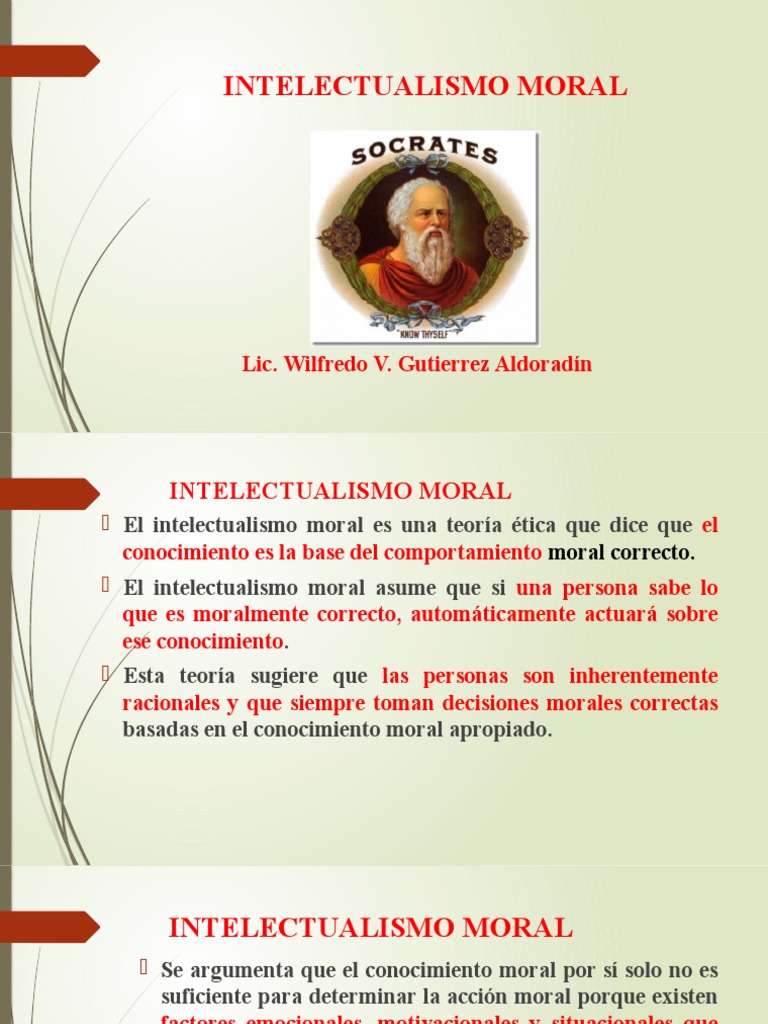Sesión #7 Intelectualismo Moral de Socrates y Platon | PDF | Moralidad ...
