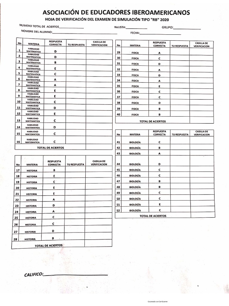 Hoja Verificacion RB | PDF