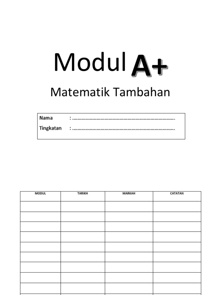 MODUL A+ ADD MATH | PDF
