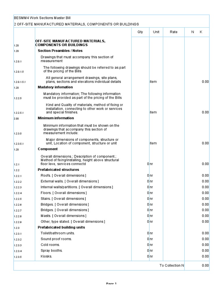 BESMM4 Work Sections Overview | PDF | Deep Foundation | Concrete