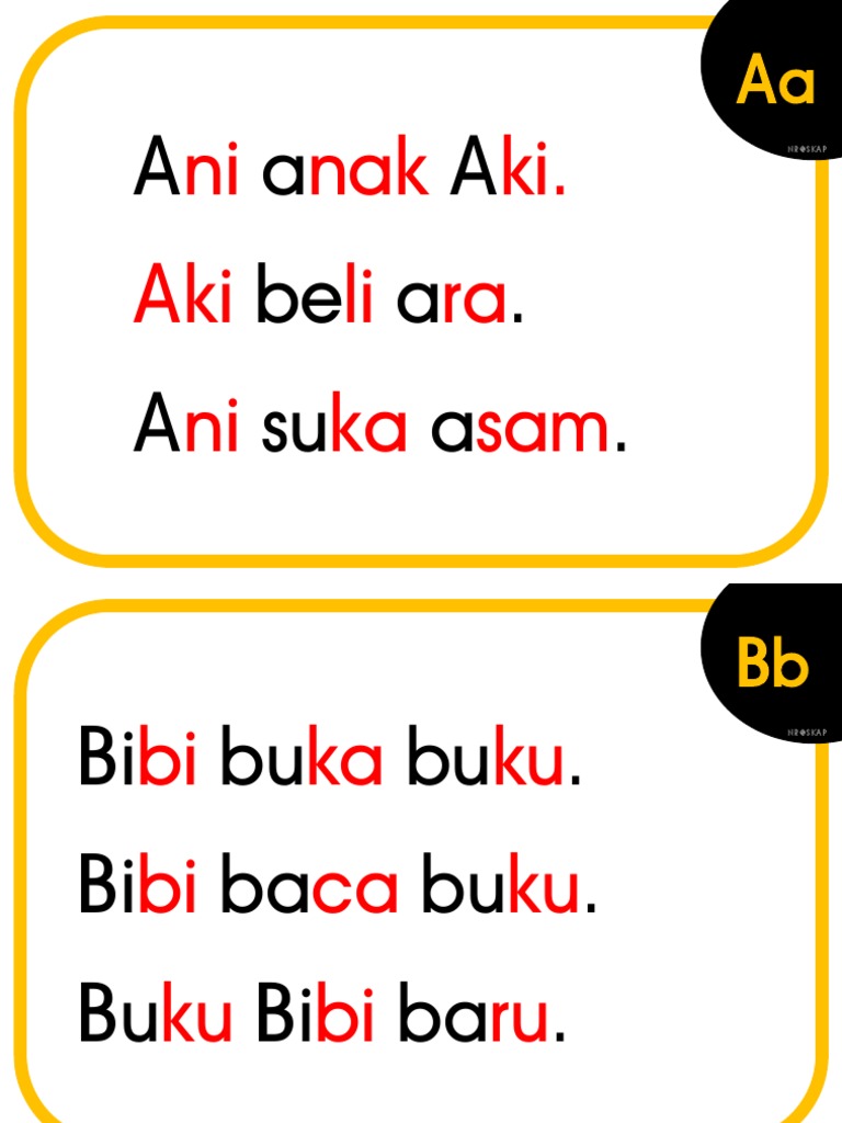 Kad Bacaan Jom Baca 1 | PDF
