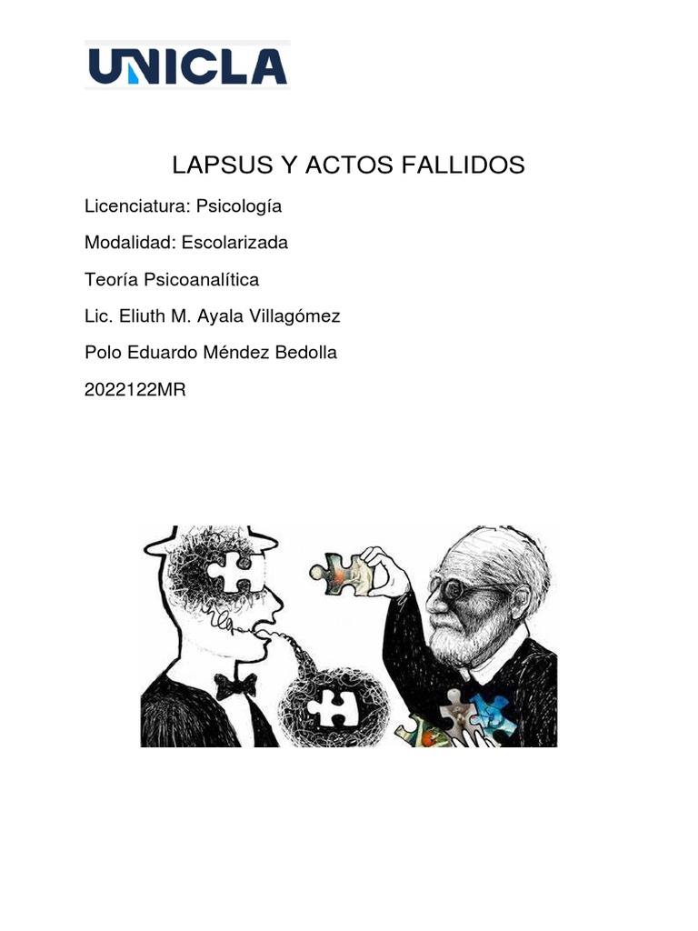 Lapsus y Actos Fallidos | PDF | Mente inconsciente | Sicología