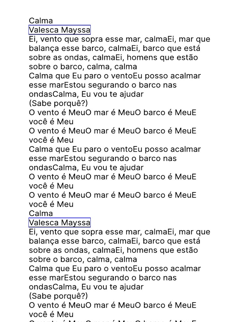 Calma Valesca Mayssa | PDF