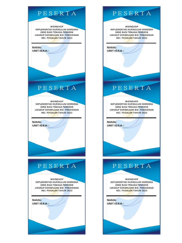 Nametag Peserta | PDF