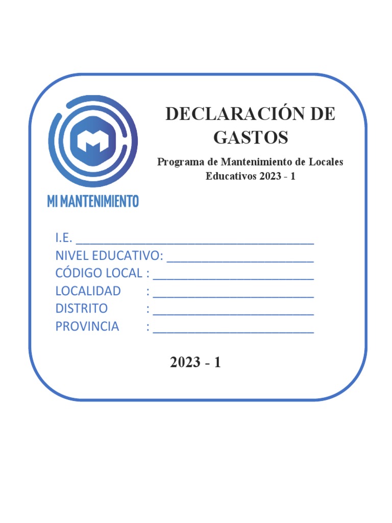 Informe de Mantenimiento Educativo 2023 | PDF