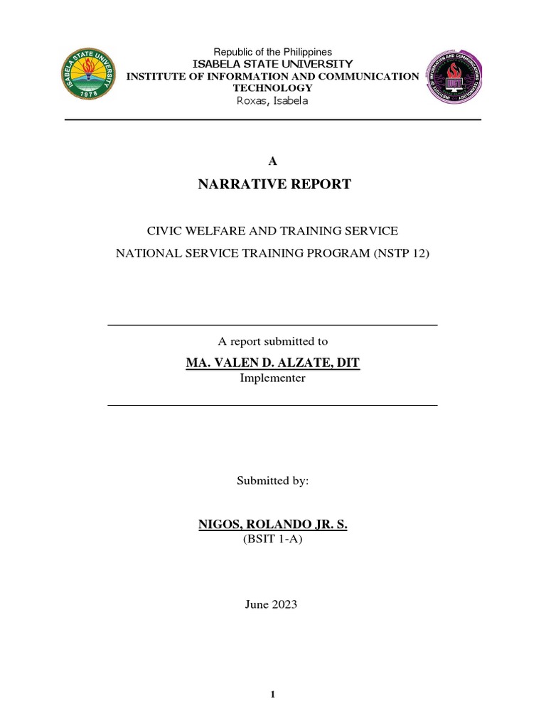 Narrative Report | PDF | Psychology | Behavioural Sciences