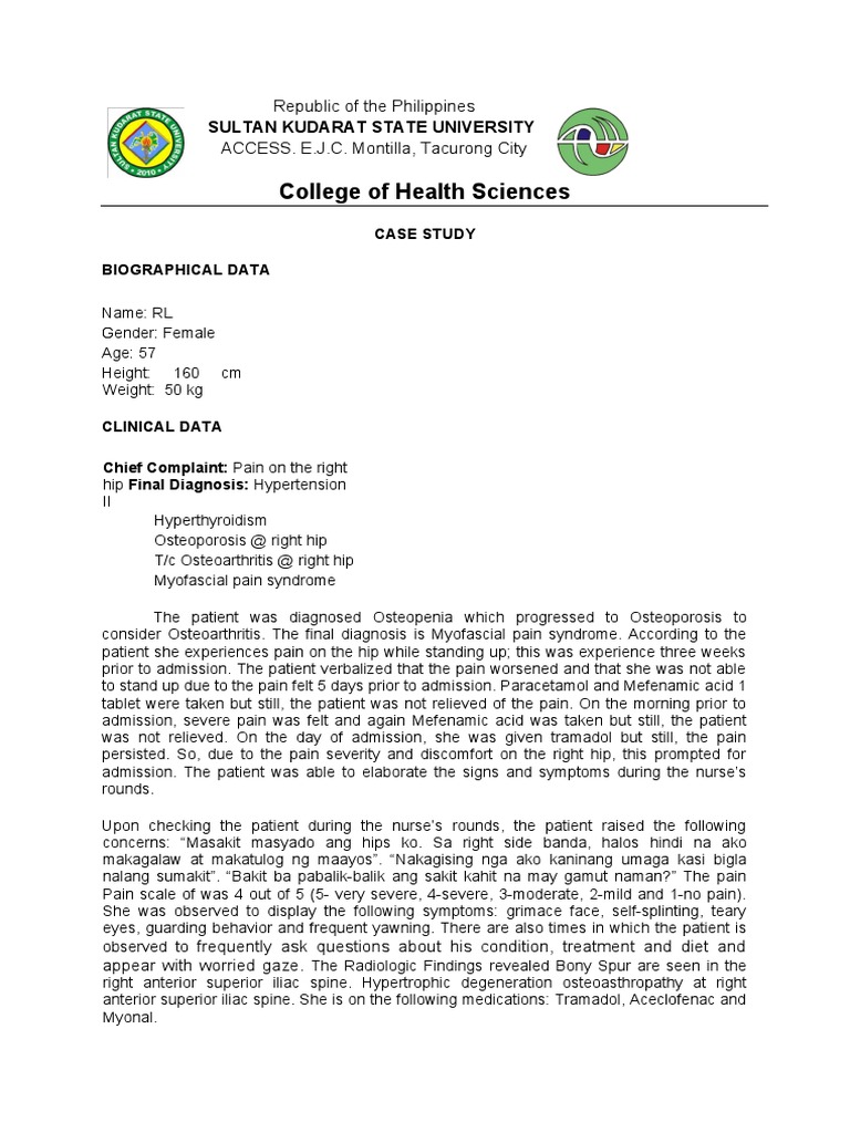 Case Study NCP Answer Seniel, S | PDF | Pain | Nursing