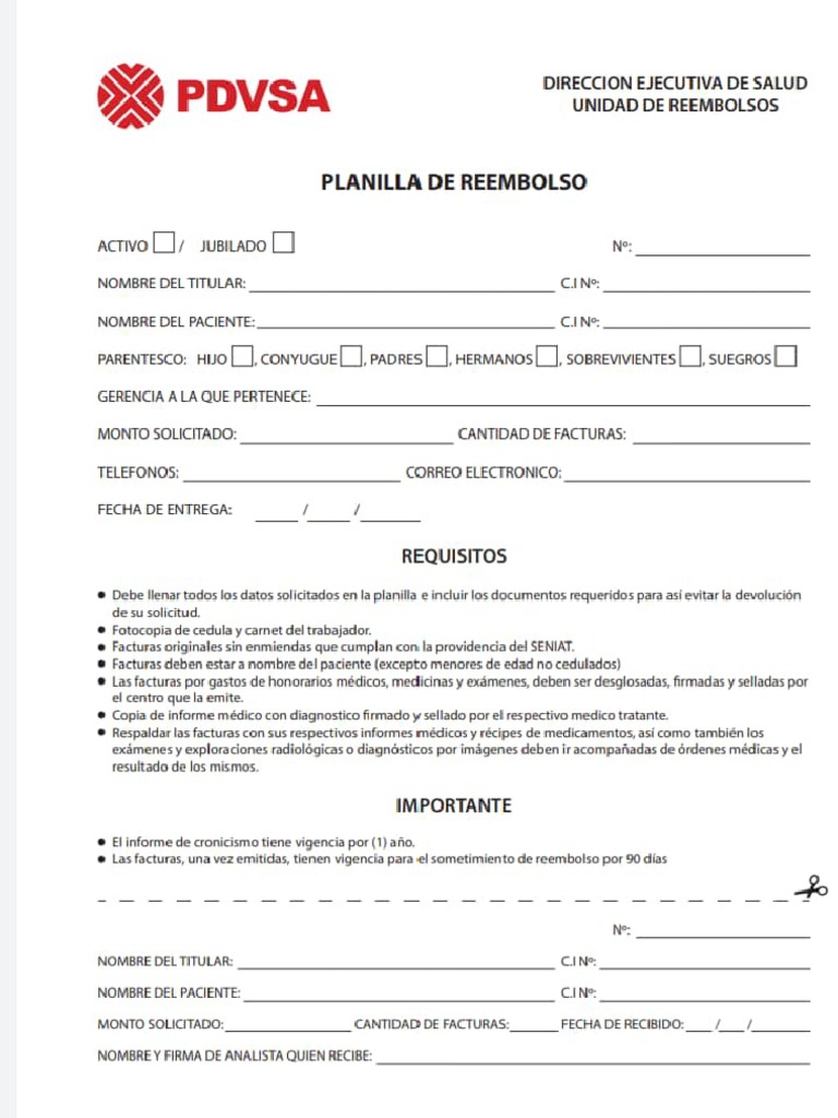 Nueva Planilla de Reembolsos | PDF