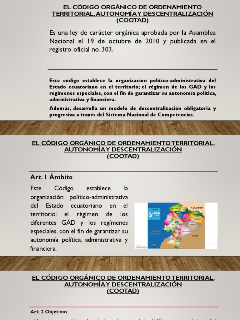 COOTAD | PDF | Estado (política) | Descentralización