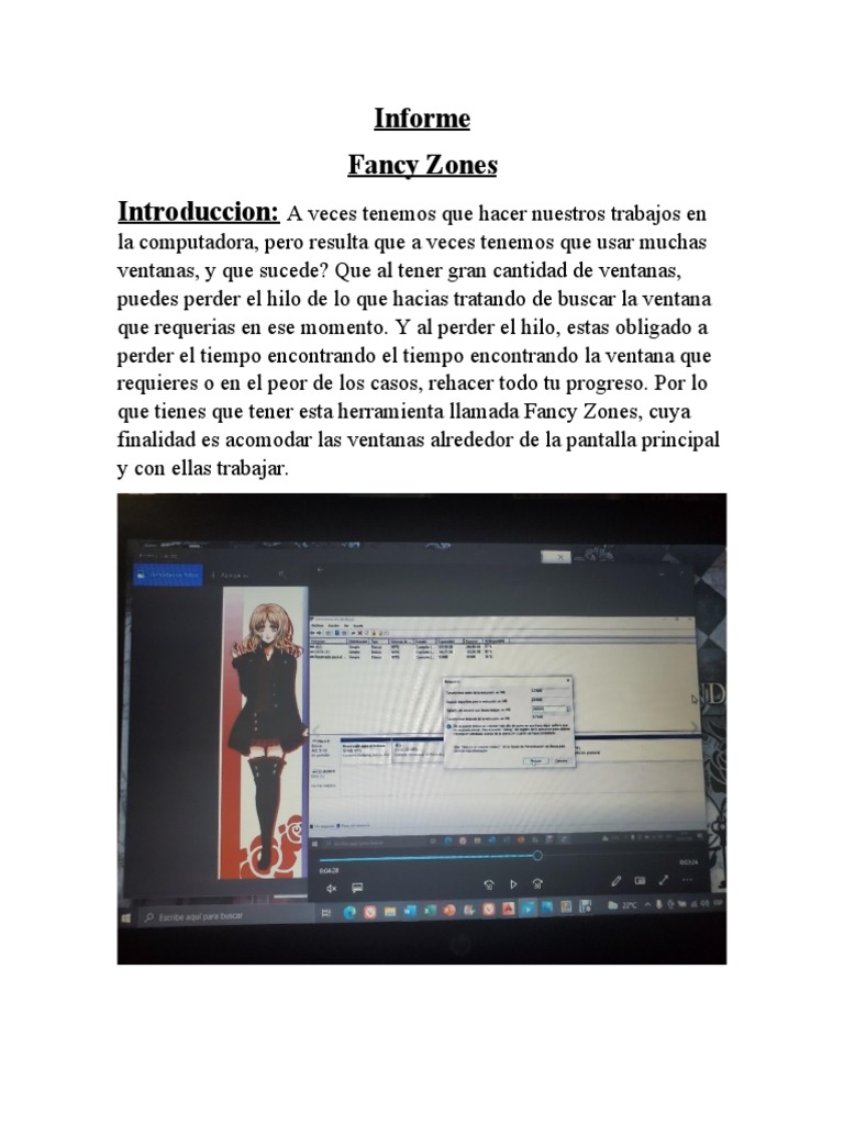 1.8 Informe de Fancy Zones | PDF | Ventana (informática) | Informática