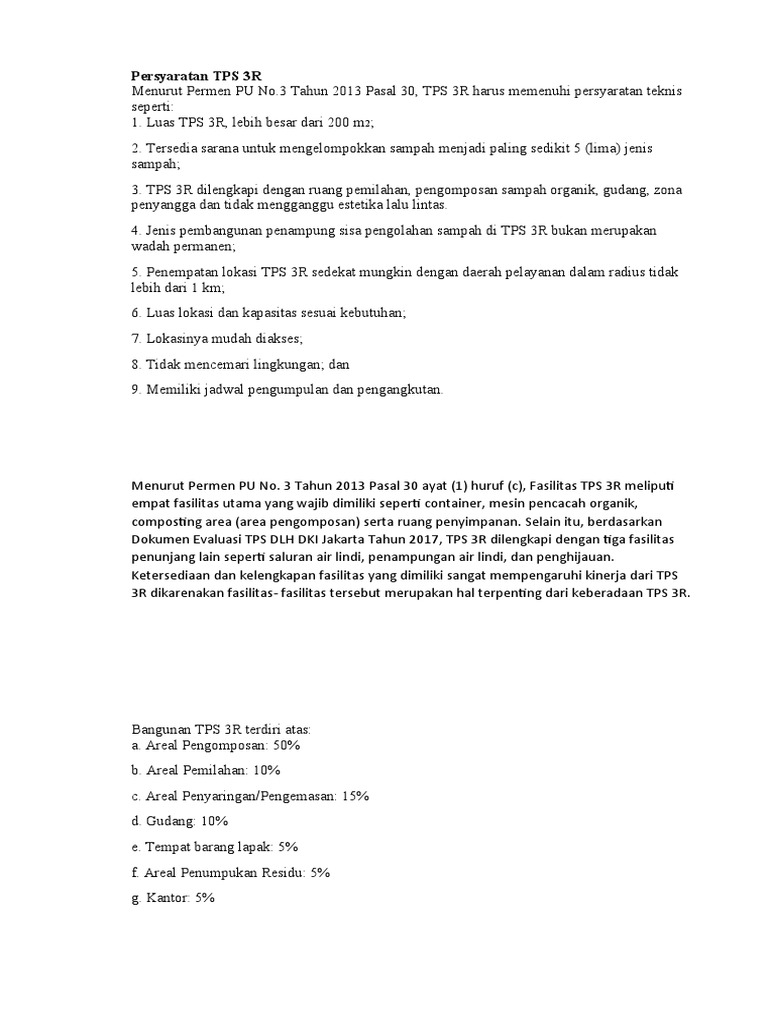 Persyaratan dan Desain TPS 3R | PDF | Griya & Taman | Sains & Matematika