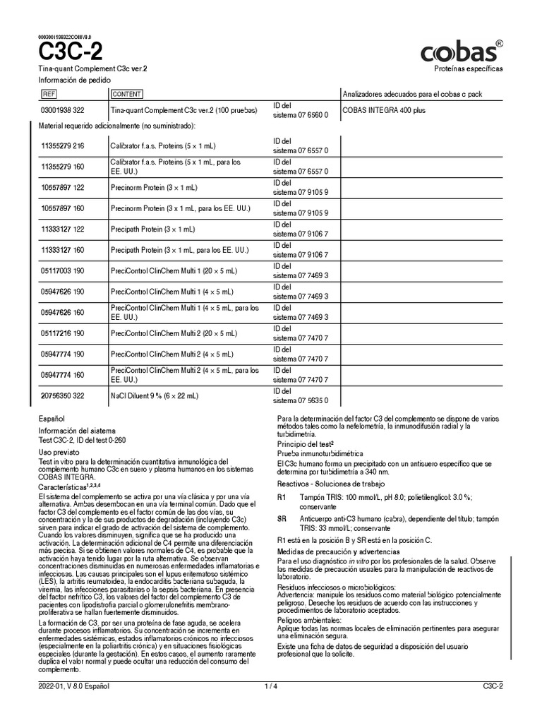 Insert C3C-2 0003001938322COIN V8 Es | PDF | Calibración | Sistema complementario